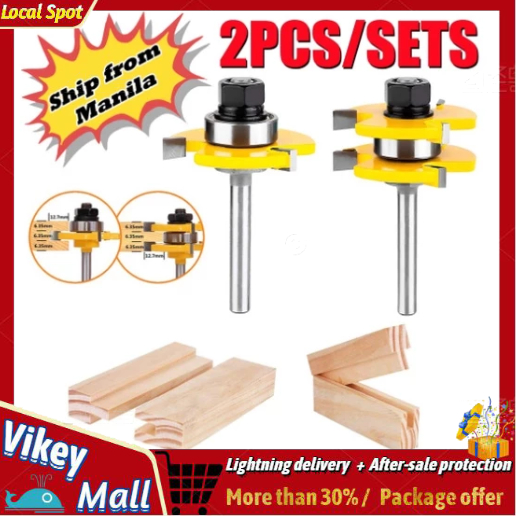 (COD) Tools Router Bit Set Wood Door Flooring 3 Teeth Adjustable 1/2 ...