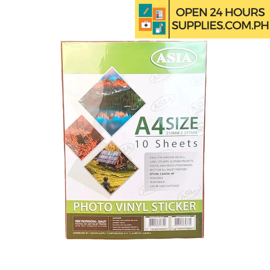 Photo Vinyl Sticker (Asia) A4 10s Matte Finish | Shopee Philippines