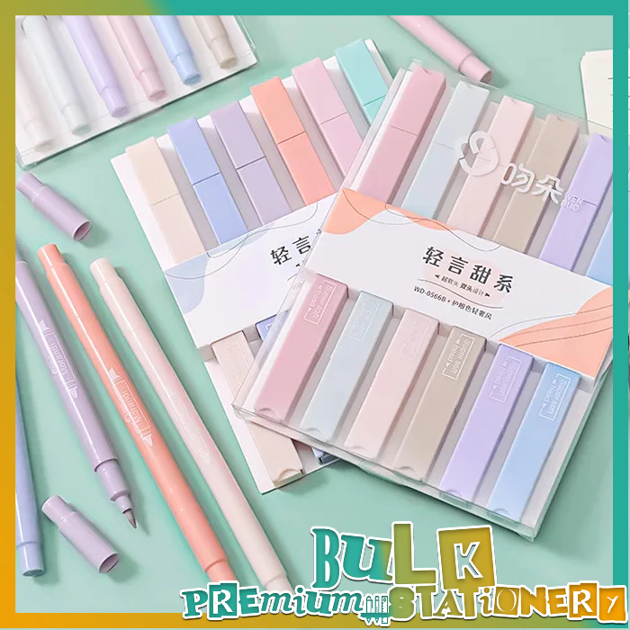 Morandi color highlighter eye care marker soft head marker student ...