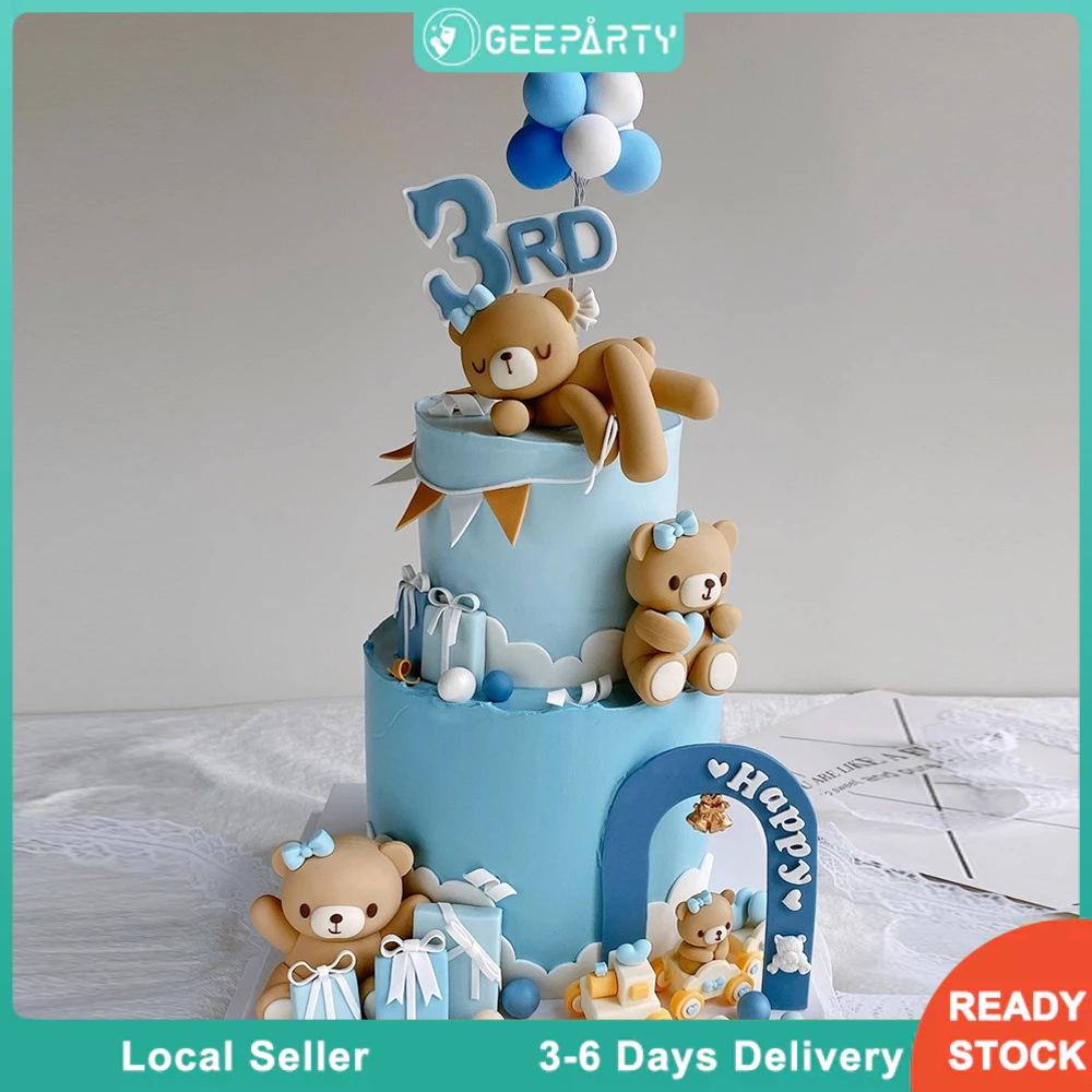 GeeParty Set Cake Topper Cute Bear for Cake Decoration | Shopee Philippines