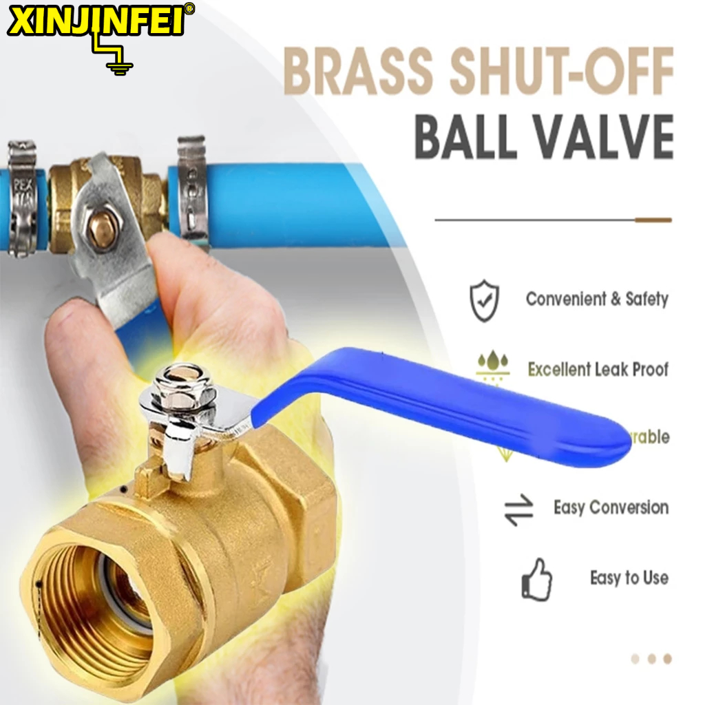 Brass Ball Valve Female Thread Brass Valves Connector Joint Copper Pipe ...