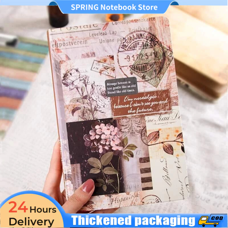 A5 Notebook Vintage Retro Notebook Hand-drawn illustration School ...