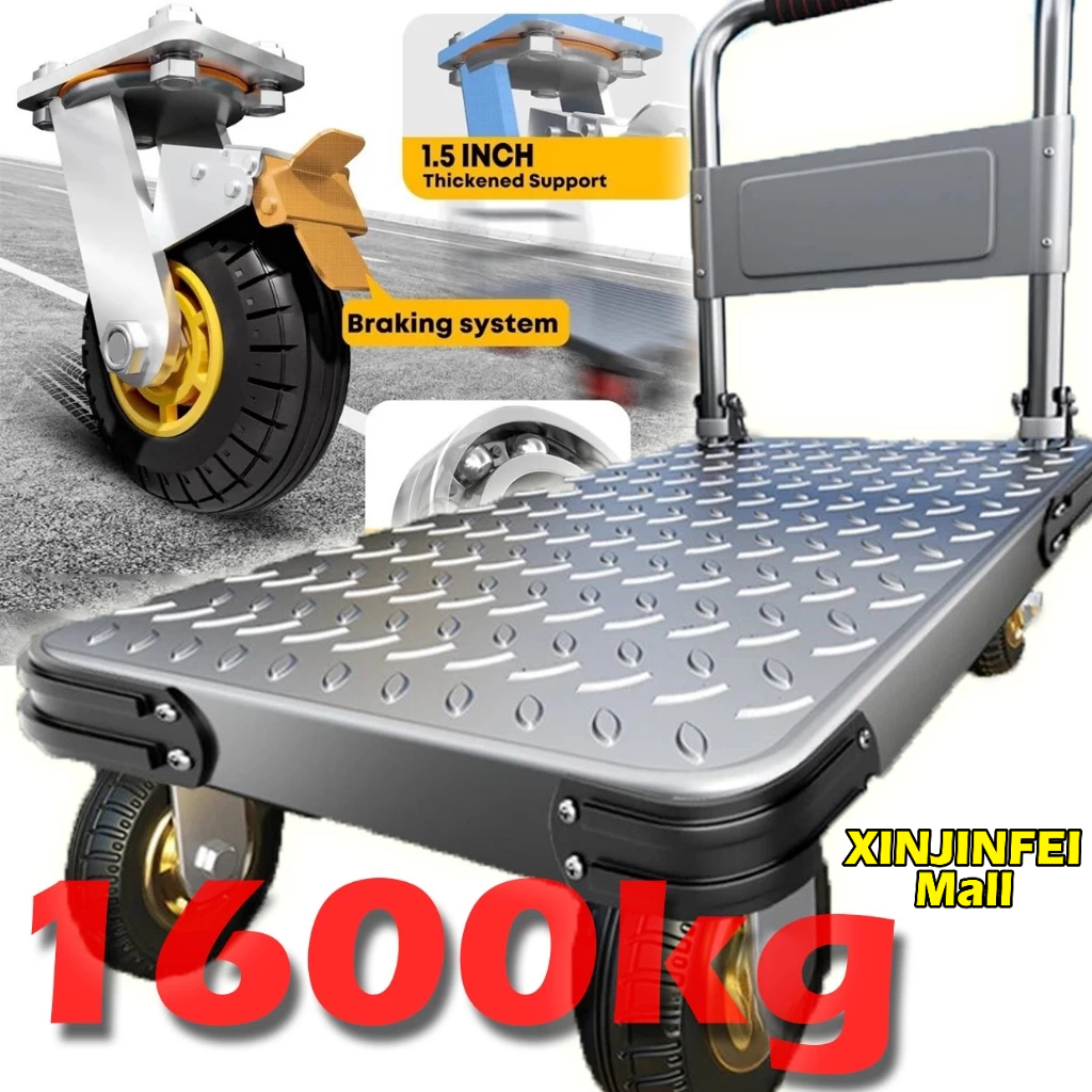 Platform Trucks Dolly Cart Heavy Duty 600kg Capacity Steel Foldable ...