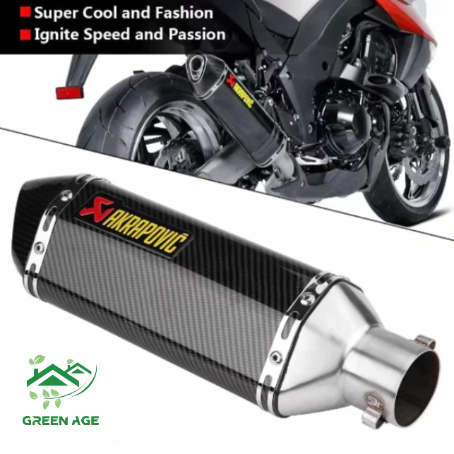 (COD) Universal Motorcycle Ekzos Pipe Exhaust Muffler Pipe Tailpipe ...