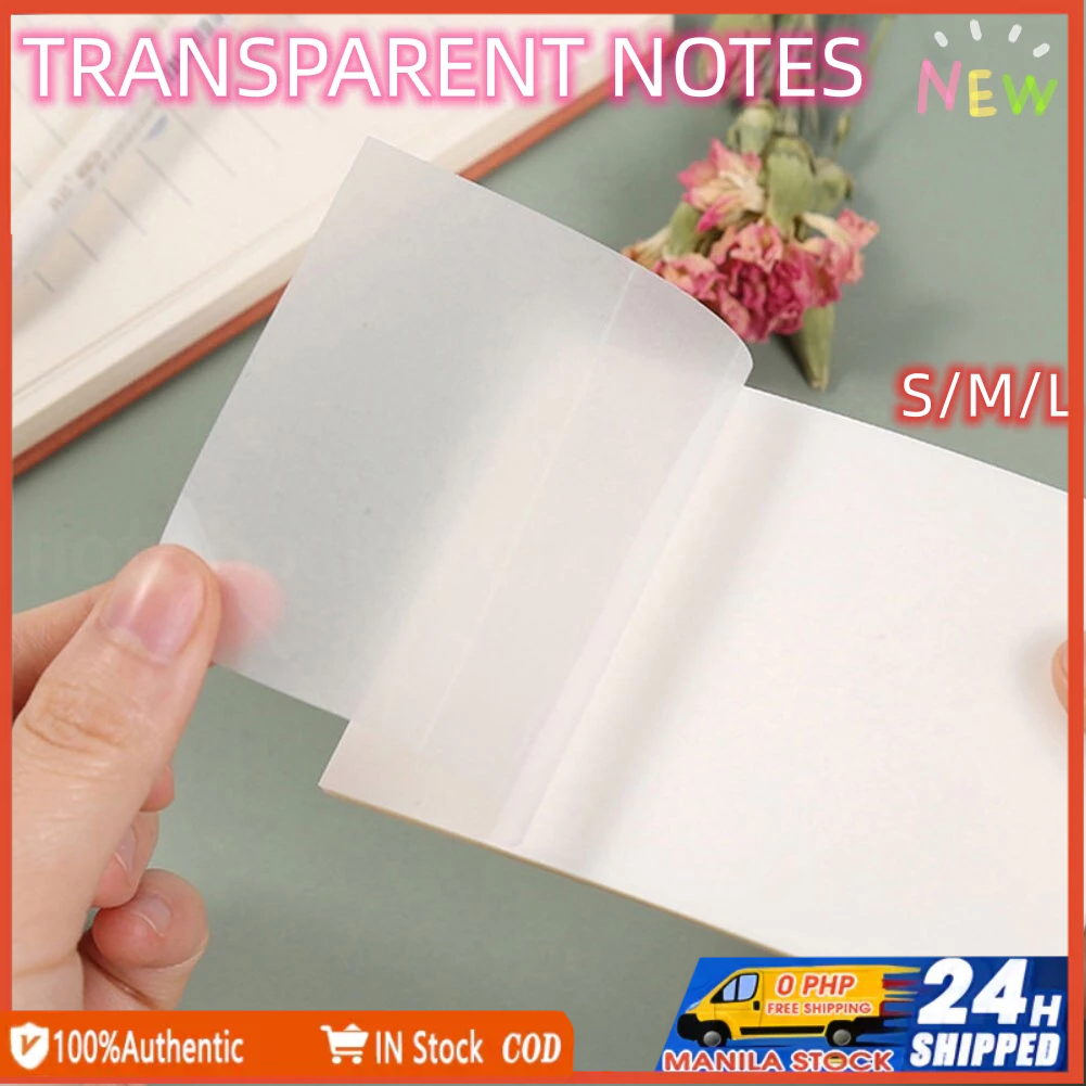 50 Sheets Transparent Sticky Notes PET Waterproof Memo Notepad ...
