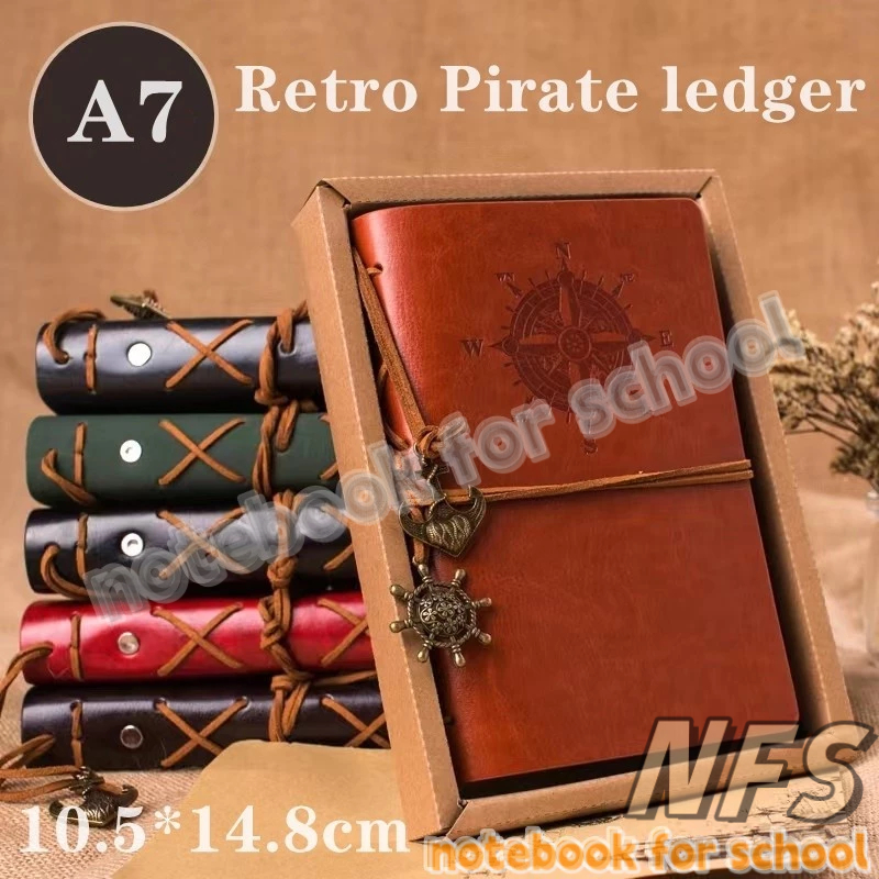 NFS Retro Refillable PU Leather Notebook A7 Loose-Leaf Notepad Thick ...