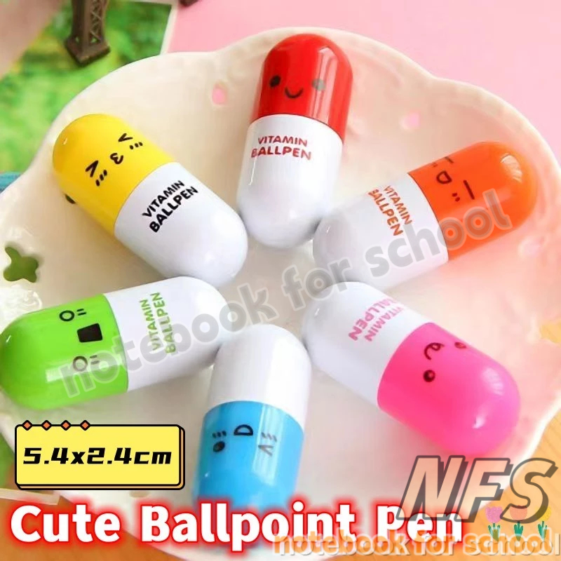 Creative Cute Ballpen Emoji Pills Fold Pen Capsule Shaped Colorful ...
