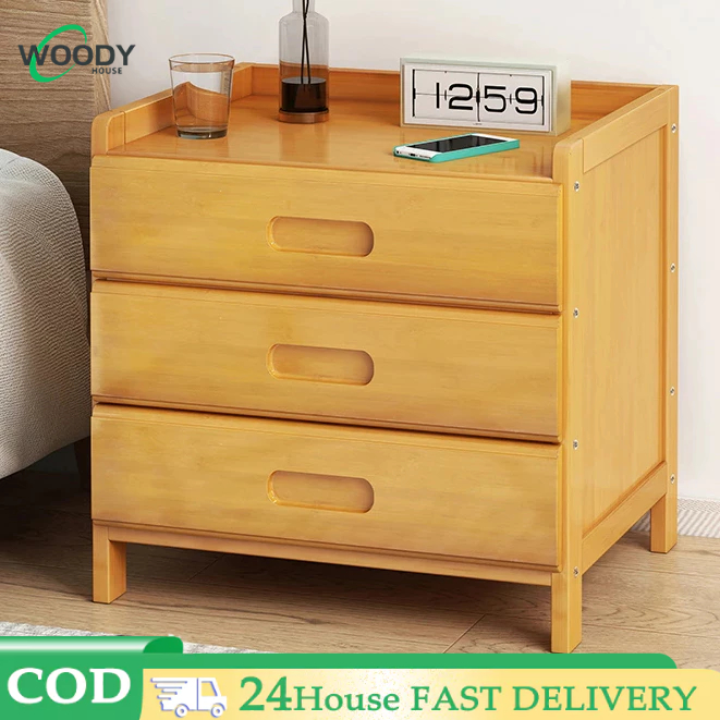 Bedside Cabinet for Bedroom Nordic Style Bamboo Bedside Table Bedside ...