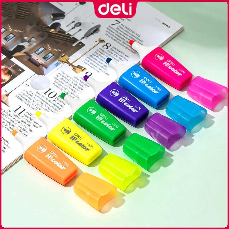 Deli 6Colors Mini Highlighter Pastel Marker Set Painting School ...