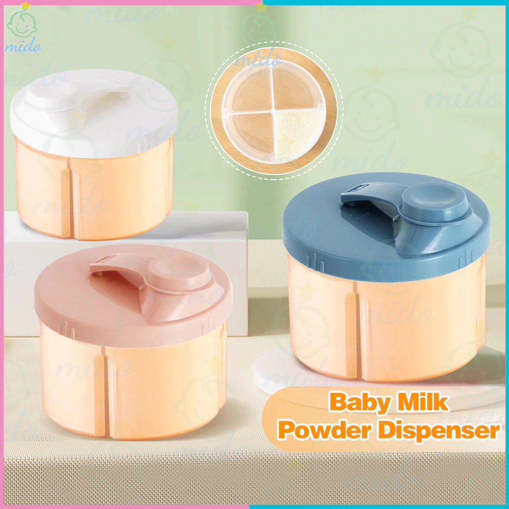 MD Baby Milk Powder Dispenser Portable 4-Grids Compartment Food Storage ...