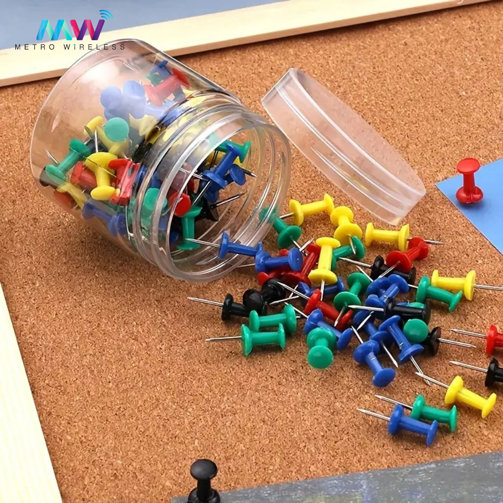 100/136pcs Hage Push Pin/Paper Clip Reusable Plastic Thumb Tacks ...
