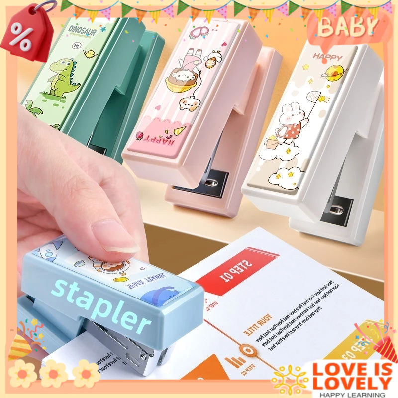 Mini Stapler Set with Staples Cute Cartoon Design Multifunction Paper ...