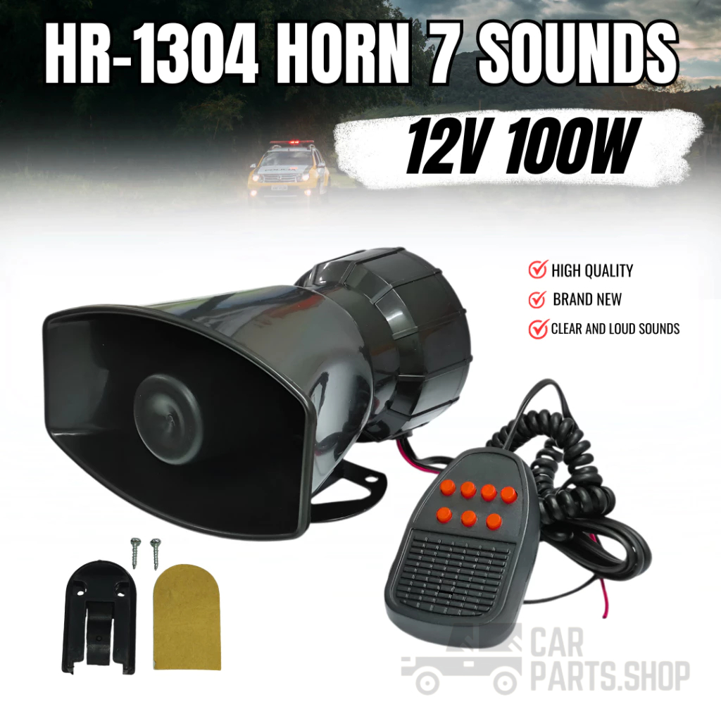 OAPC 7 SOUNDS CAR POLICE SIREN HORN WITH MIC PA SYSTEM EMERGENCY SOUND ...