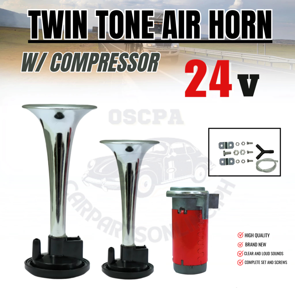 OSCPA 24V HAOER HORN SUPER LOUD DUAL TRUMPET AIR HORN KIT WITH ...