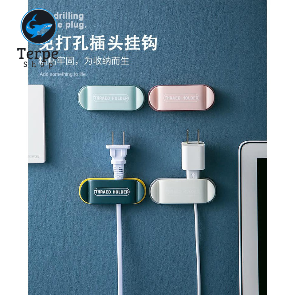 4pcs Plug Holder Socket Hook Power Strip Organizer Wall Adhesive ...
