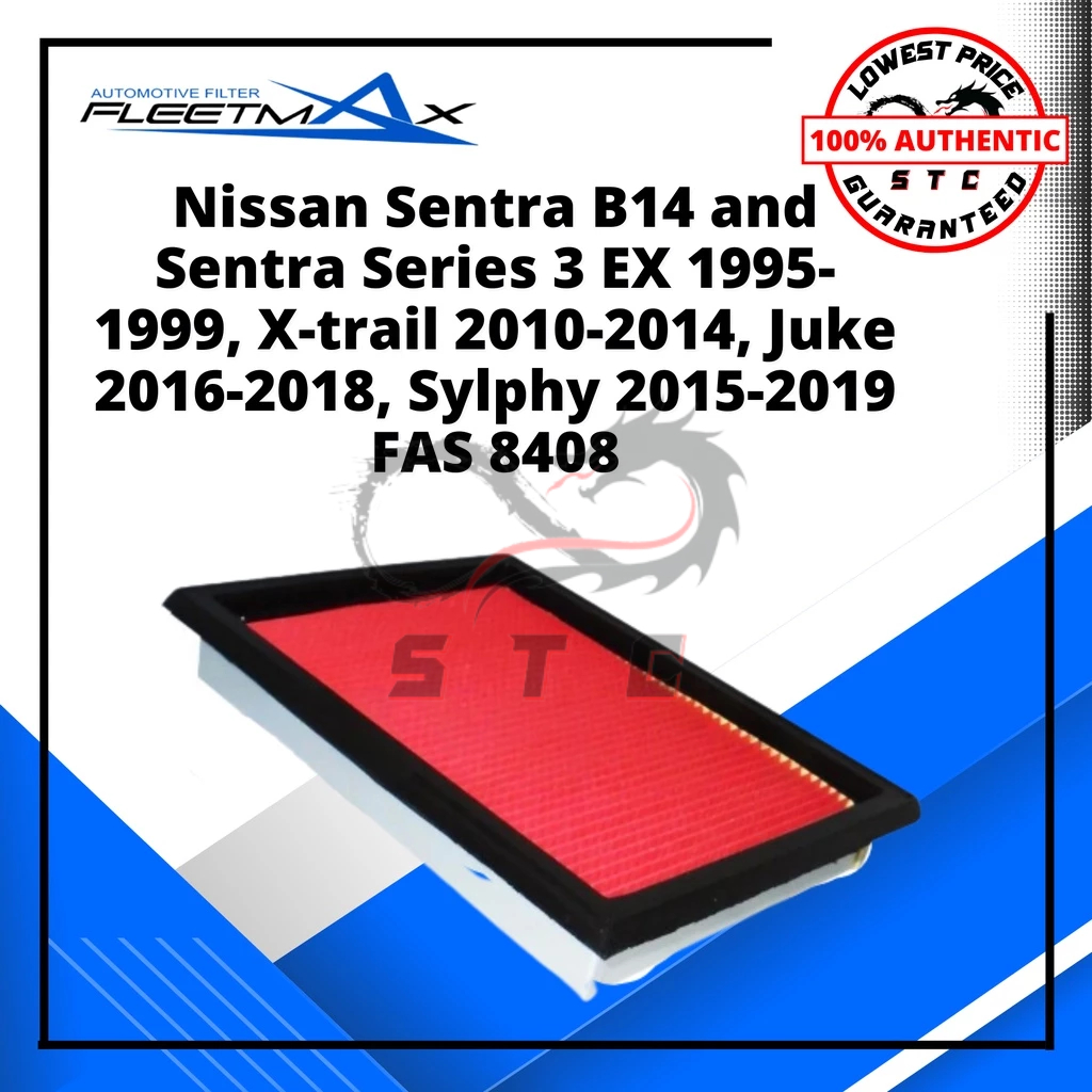 Fleetmax Air Filter for Nissan Sentra B14 (ALL), X-trail 10-14, Juke 16 ...