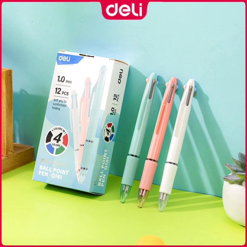 Deli 1.0mm 4 Colors In 1 Ballpoint Pen 1PCS Writing Ballpen School ...