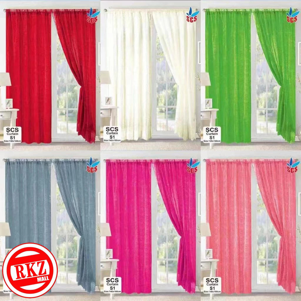 RKZ S1 Double Wrap lace curtain No Ring Kurtina (1pc) | Shopee Philippines