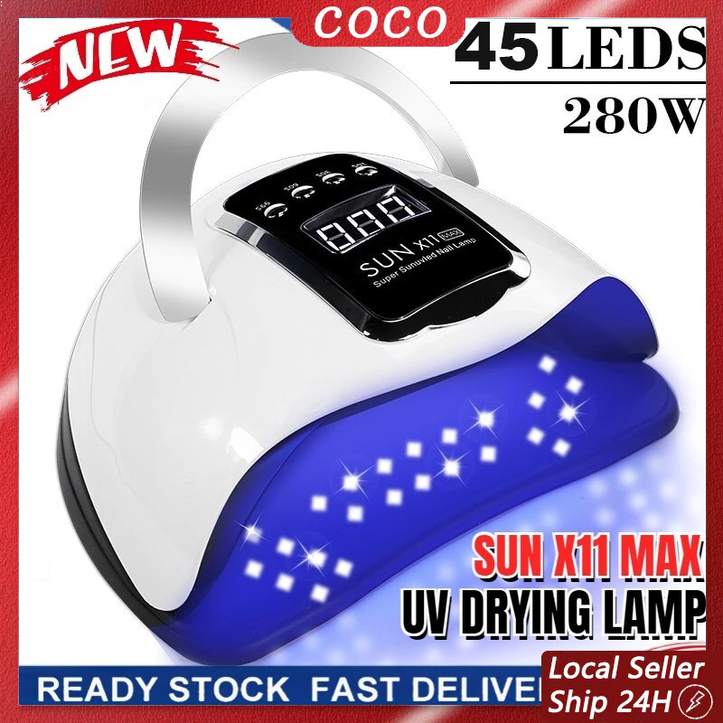 【COD】280W SUN X11 MAX UV LAMP 45 LEDs UV light nail dryer Quick dryer ...
