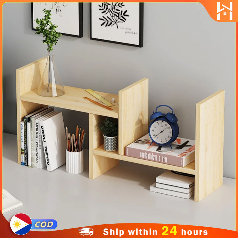 Simple Desktop Shelf Save Space Book Self Small Desk Bookshelf Bookcase ...