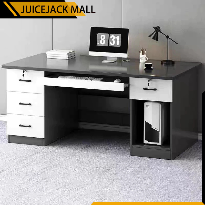 multifunction Computer Desk with 4 Drawers and Keyboard Tray office ...