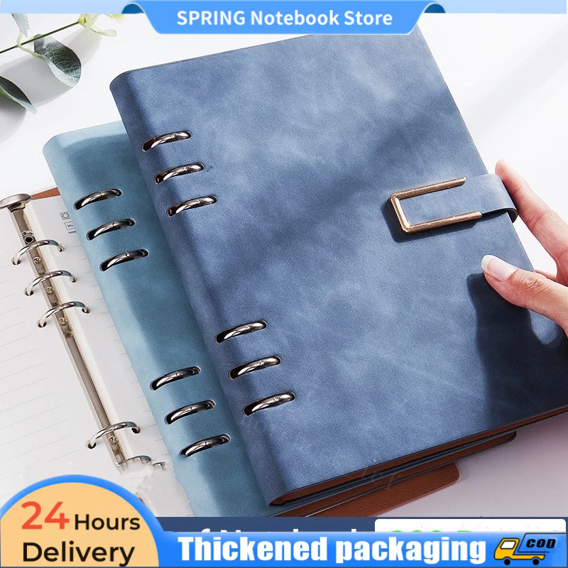 A5B5 Leather Refillable Refill Notebook loose-Leaf Binder Magnetic ...