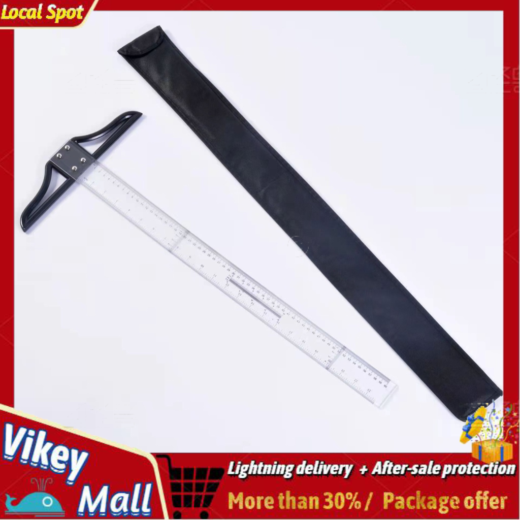 (COD)60/80cm T Square Ruler Acrylic Transparent T-Ruler for Art Framing ...
