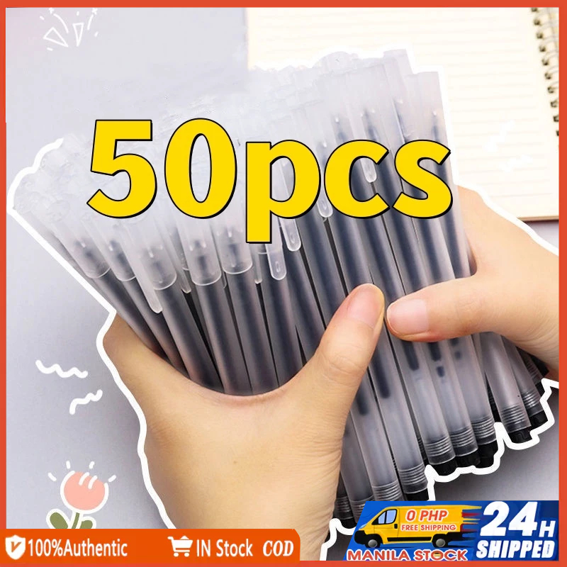 50pcs Frosted transparent gel pen 0.5 gel pen signature business office ...