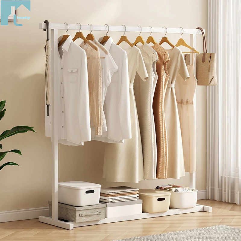 Full solid wood clothes hanger bedroom floor to ceiling clothes hanger ...