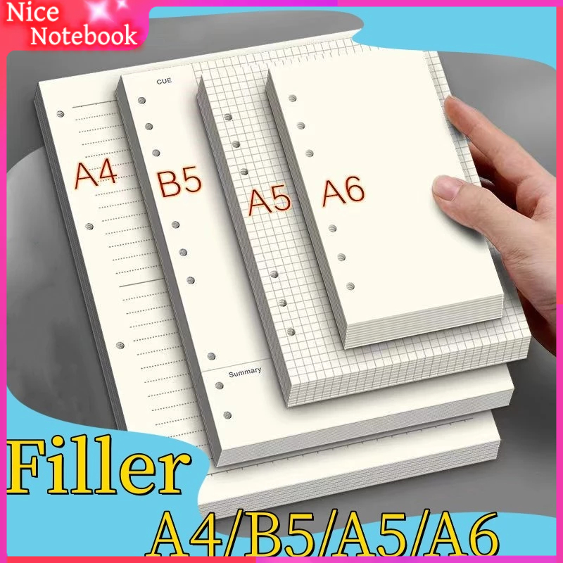 A6/A5/B5/A4 6/9 Holes Refill pages Loose leaf Paper 45 leaves Filler ...