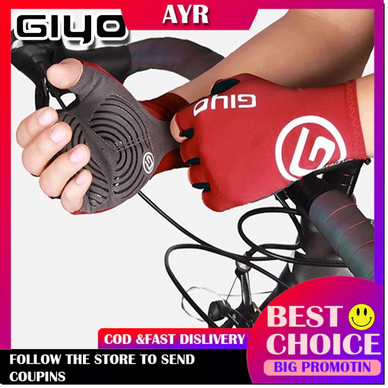 （1 Pair）Giyo breaking wind half finger gloves lycra fabric anti-slip ...
