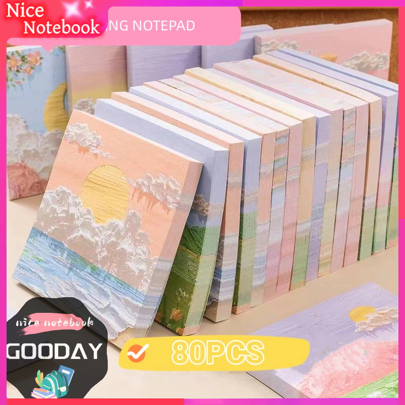 80 pcs oil painting notes landscape three-dimensional Charming loose ...