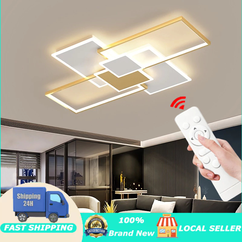 Modern Design LED Ceiling Light For Living Room Tricolor Dimming Smart ...
