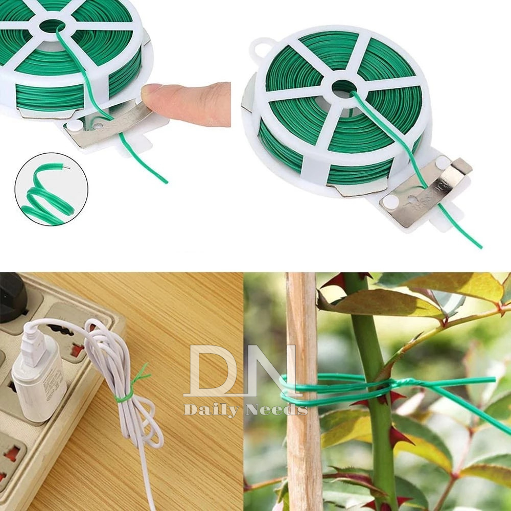 Garden Twist Tie Wire Portable Roll Metal Cable Reel With Cutter ...