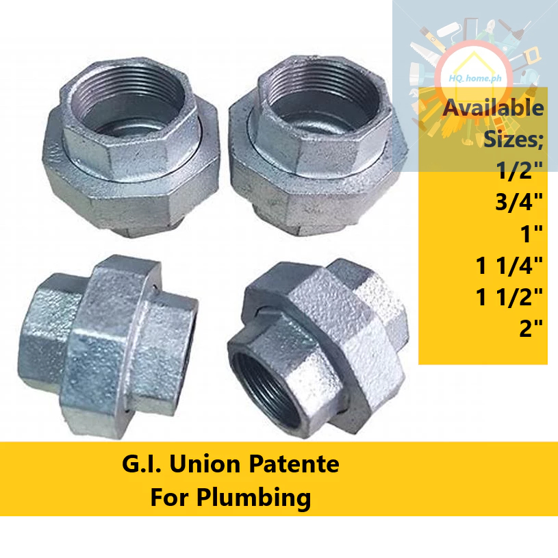G.I FITTINGS Union Patente 1/2" 3/4" 1" 1-1/4" 1-1/2" 2" | Shopee ...