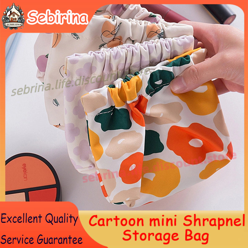Cartoon mini shrapnel printed lipstick bag storage bag keys coins ...