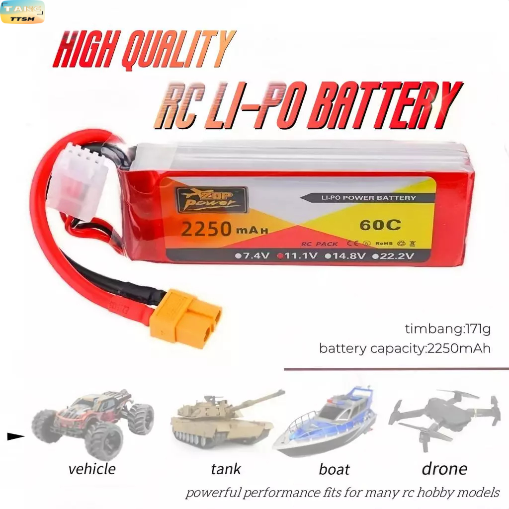 TTSM Drone Lipo Battery 3S 11.1V 2250 mAh 60C RC Battery Car Truck Li ...