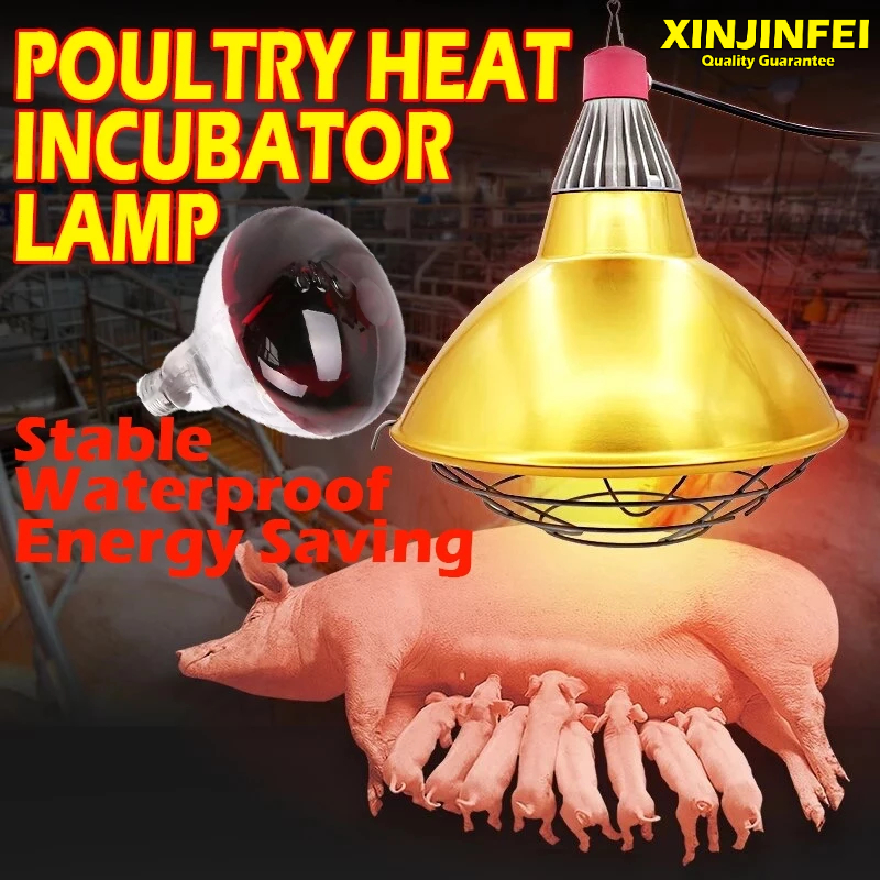 Golden Insulated Brooder Lampshade Pig Heat Lamp Shade Husbandry Pet ...
