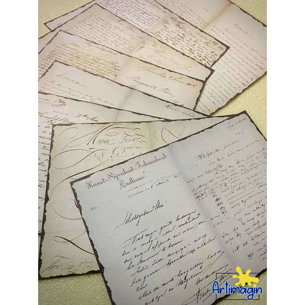 8pcs VINTAGE OLD LETTERS BACKGROUND PAPER A5/A6 | Shopee Philippines