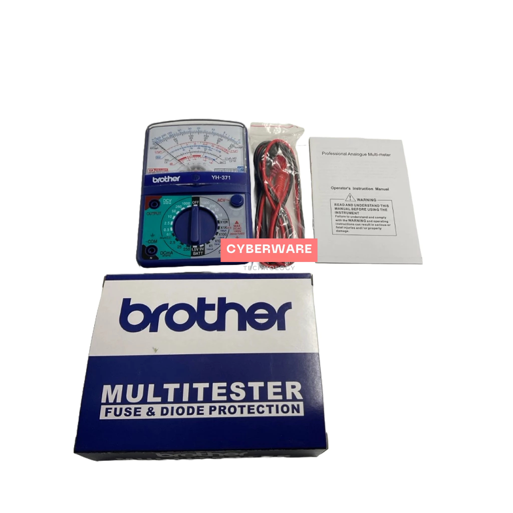 Brother YH-371 Analog Multitester – DC/AC Volt Amp Ohm Meter with Probe ...