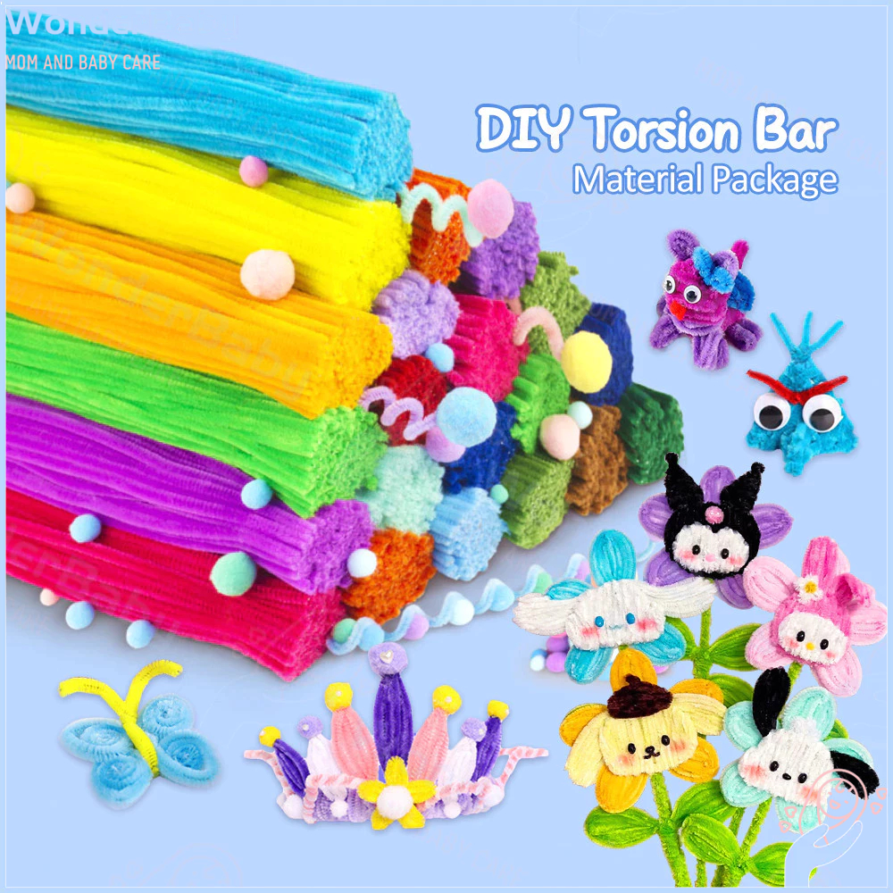 Wonderbaby 100PCS Colored Chenille Wires Fuzzy Wire DIY Stick Handmade ...