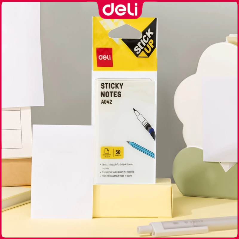 Deli Sticker Notes Transparent Waterproof and Antifouling Not Easy to ...