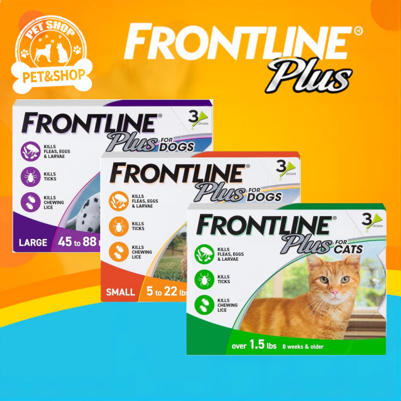 Frontline Plus Anti Ticks And Fleas Control For Dogs And Cats Repellent ...