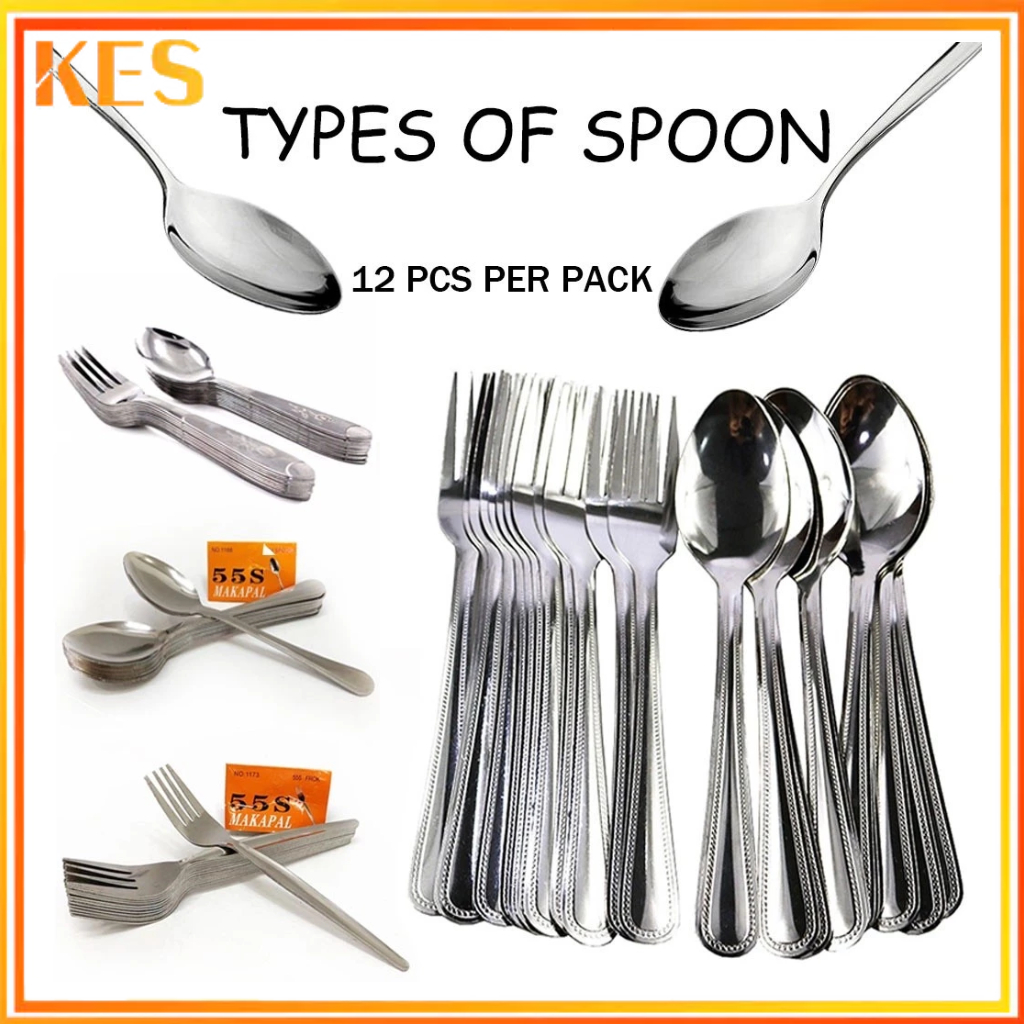 kes*Stainless spoon fork 12 pieces per pack kutsara kitchen | Shopee ...