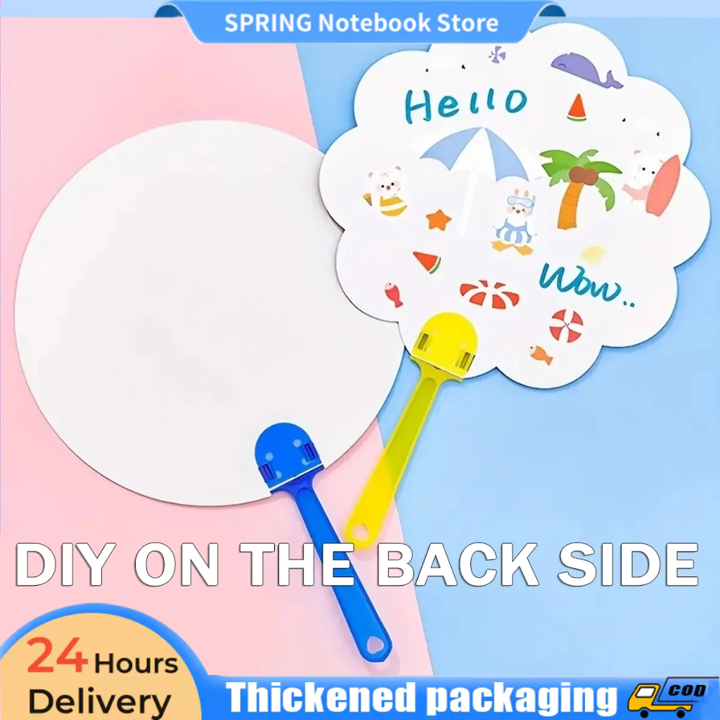 DIY Graffiti Painted Fan Kindergarten Children's Cartoon Coloring Fans ...