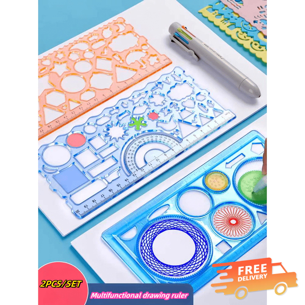 Two in One Hollow Geometric Ruler Soft Plastic Lens Ruler Drawing ...