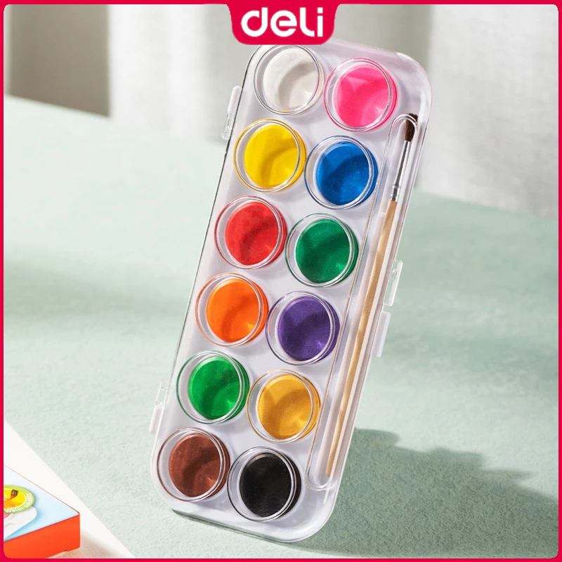 Deli 8/12/21Colors Solid Watercolor Paint Art Painting School Supplies ...