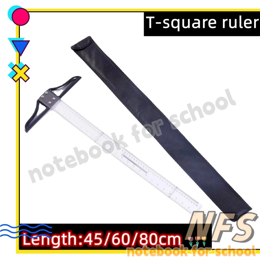45/60/80cm Plastic T Square Acrylic Graduated Ruler Drafting Detachable ...