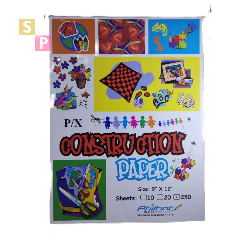 Construction Paper Philtint PX 9"x 12" (250 sheets /1 reem) | Shopee ...