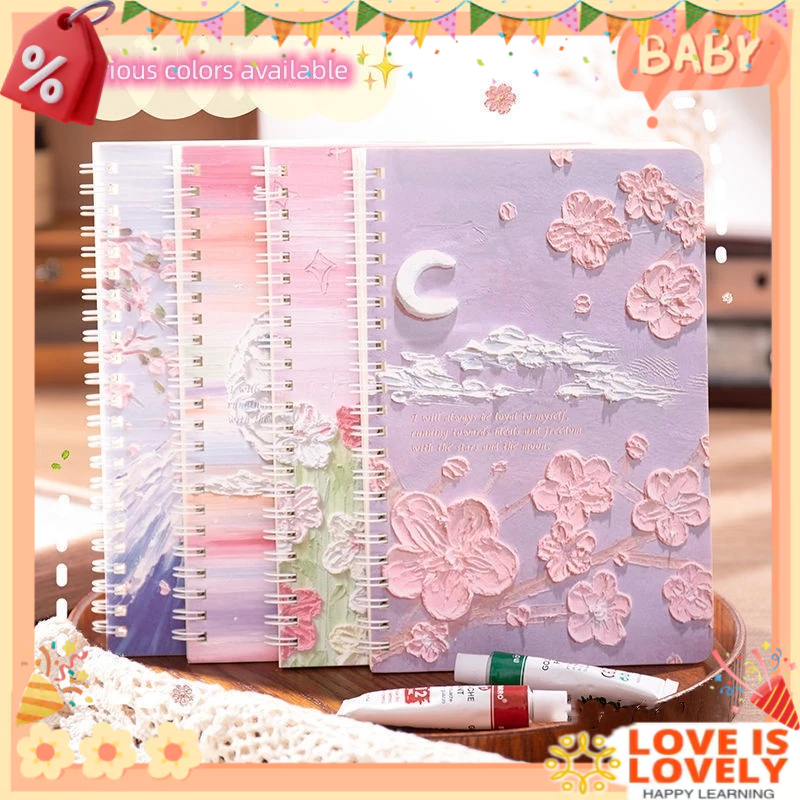 A5 oil painting coil notepad flip spiral notebook Landscape Aesthetic ...